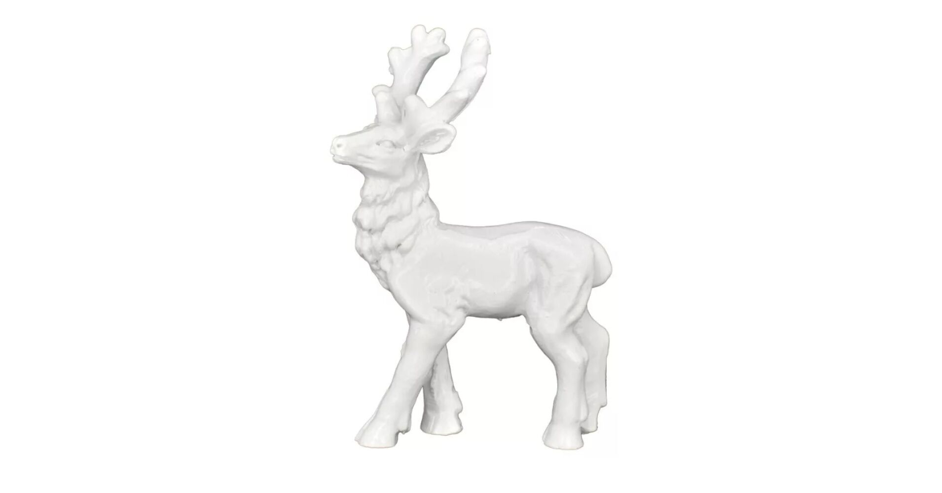 Fehér szarvas 9,5cm - Téli dekorfigurák